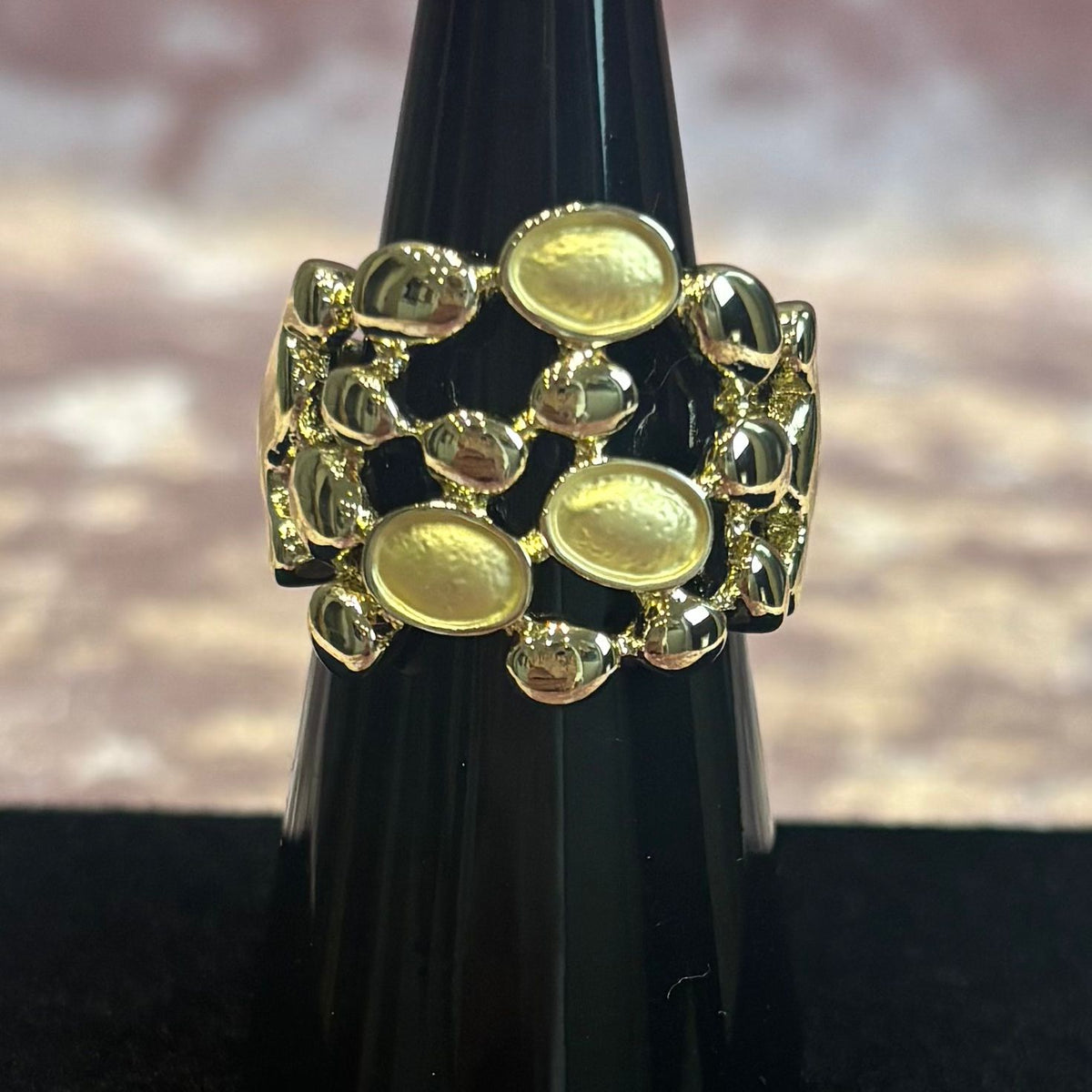 pale gold matt and shiny multi band ring – Tissue & Ribbon